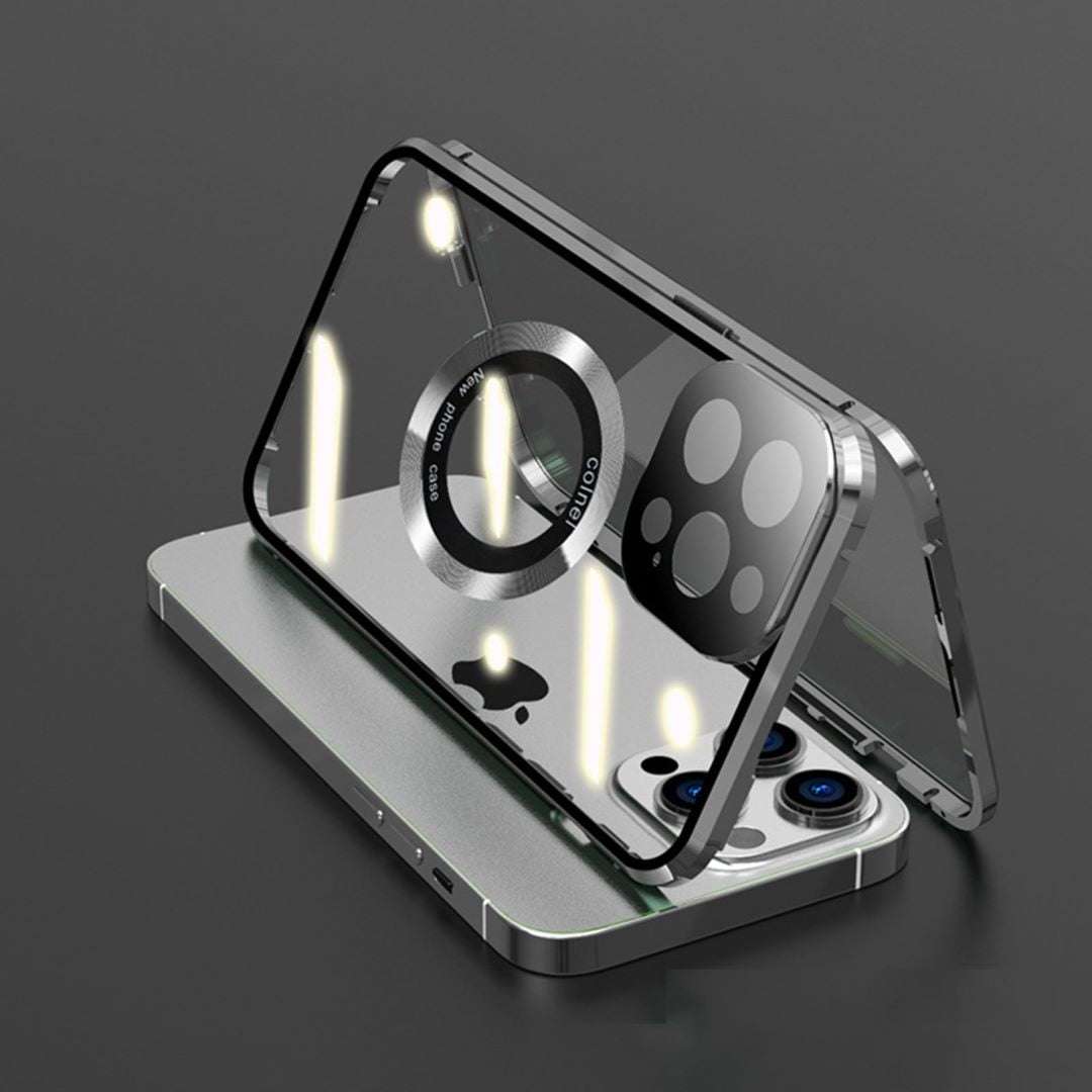 Frusde for iPhone 15 Clear Magnetic Magsafe Case Tempered Glass Double ...