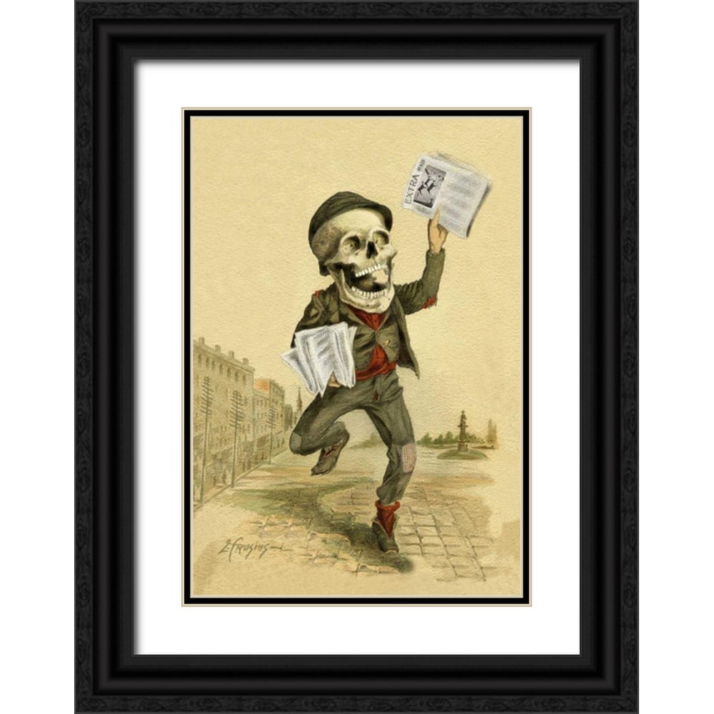 Frusius 11x14 Black Ornate Wood Framed with Double Matting Museum Art ...