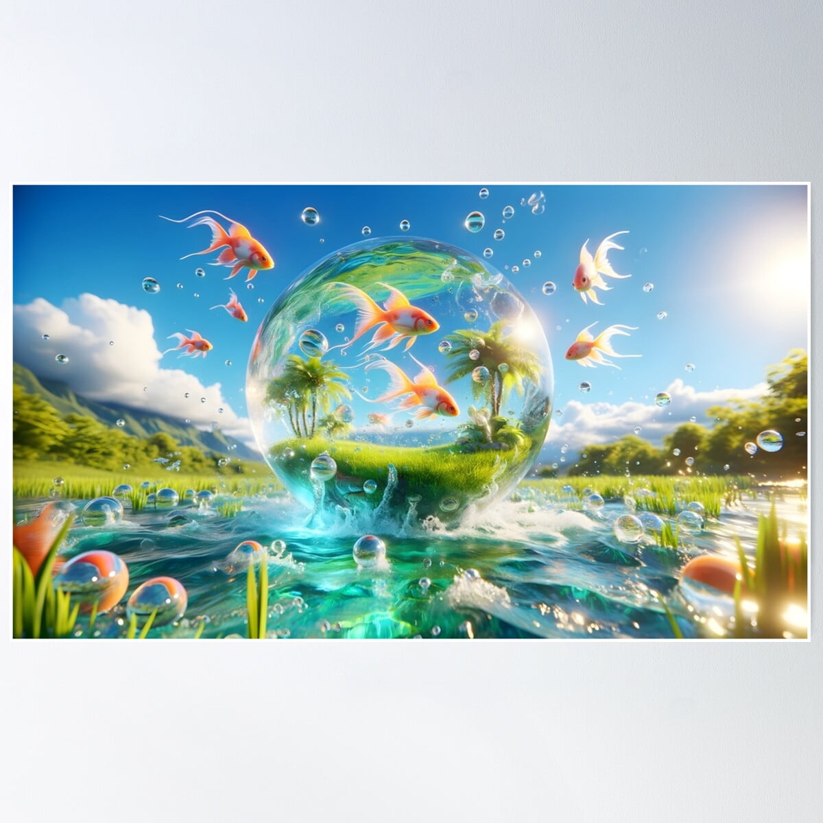 Frutiger Aero Fish's Poster, 12x18 UNFRAMED - Walmart.com