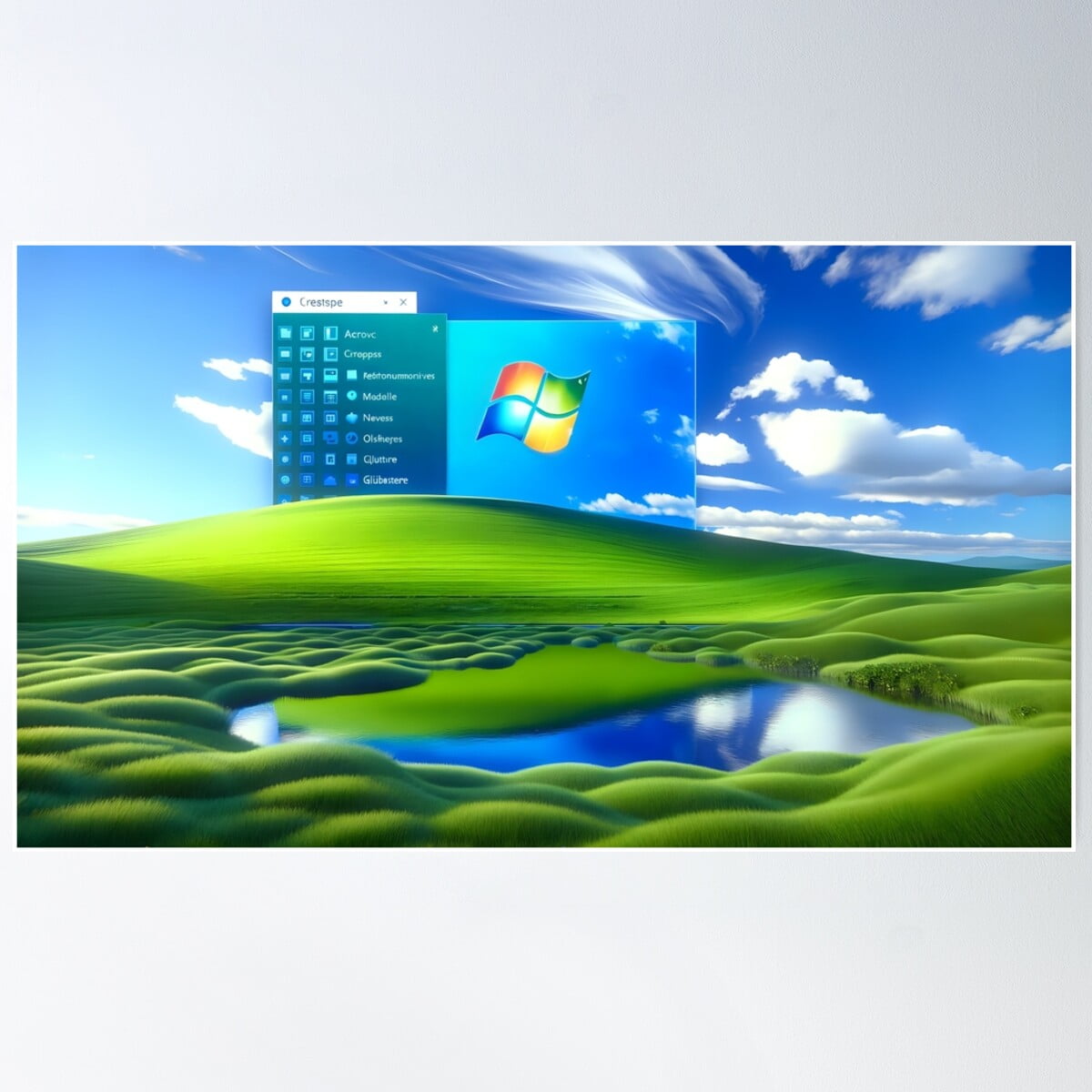 Frutiger Aero Windows Xp Background Poster Wall Art, Modern Wall Decor ...