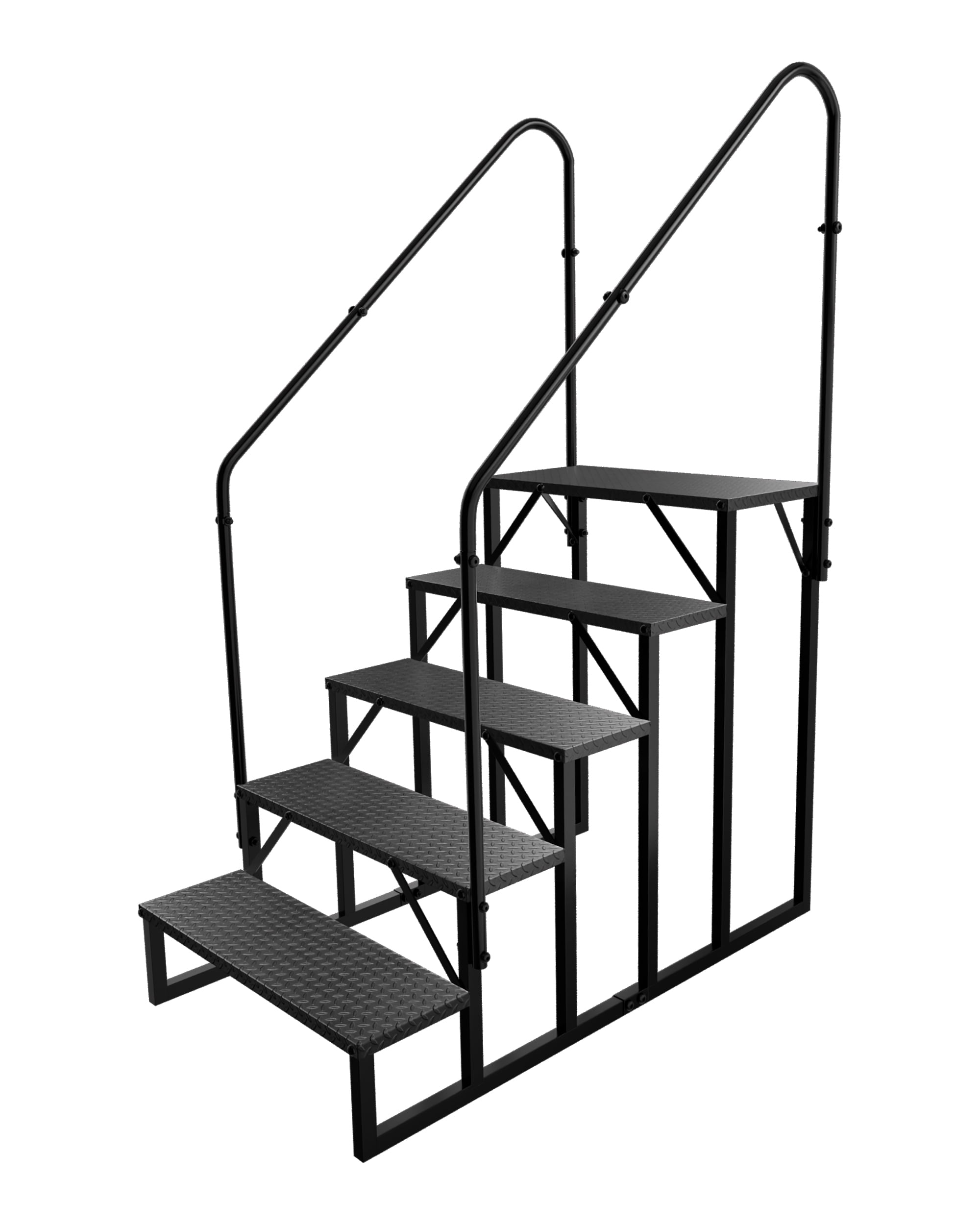 Portable 5-Step RV Ladder with Anti-Slip Handrails, 660 lbs Capacity ...