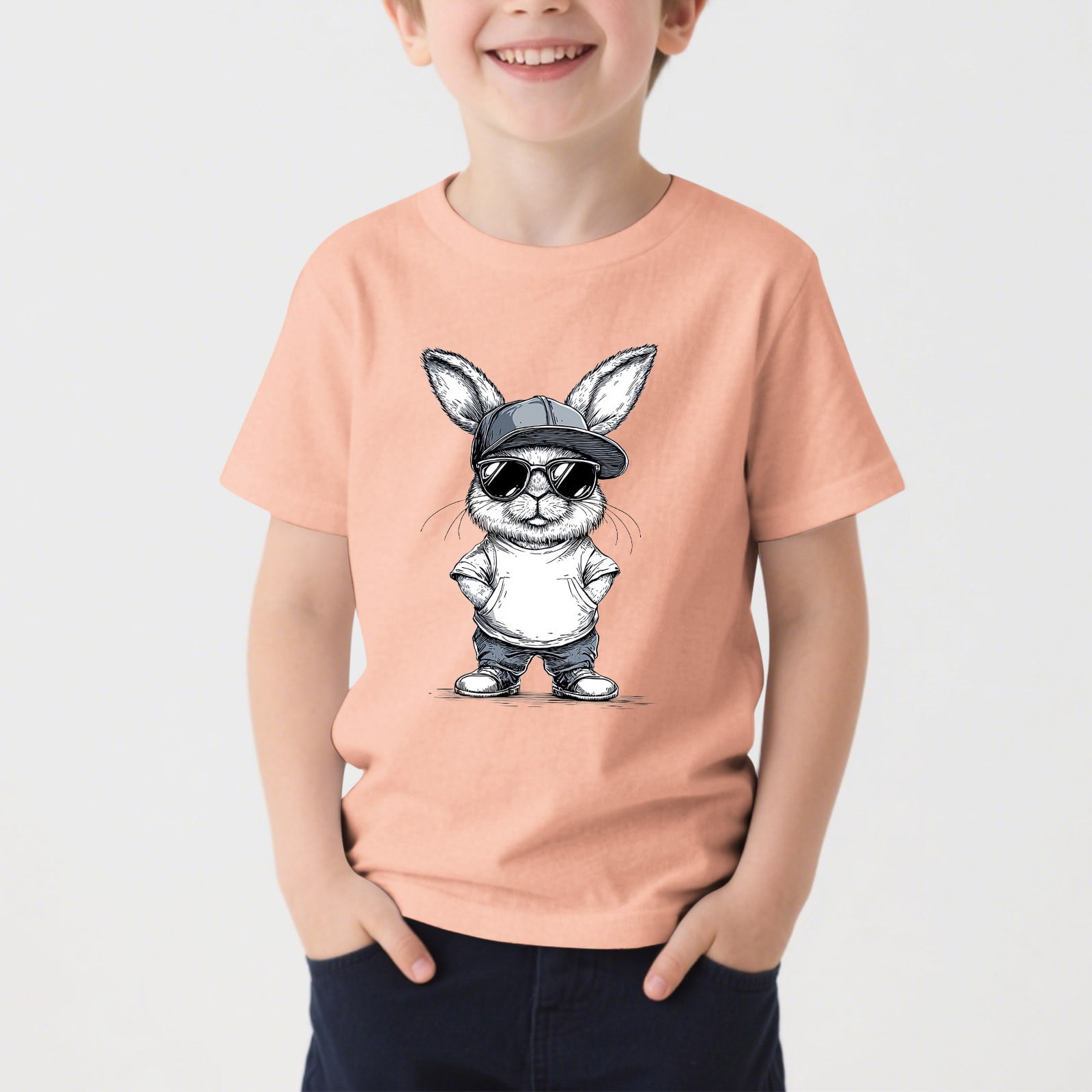 Frwgonr Boys Crew Neck T-shirts Short Sleeve Tee Tops Casual Graphic ...