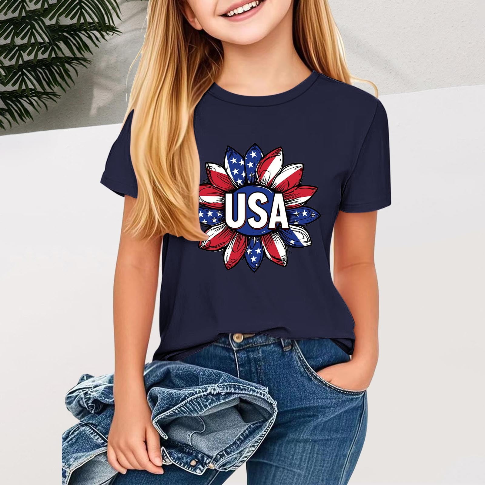 Frwgonr Girls 4th of July T-shirts Boys American Flag Shirt Patriotic ...