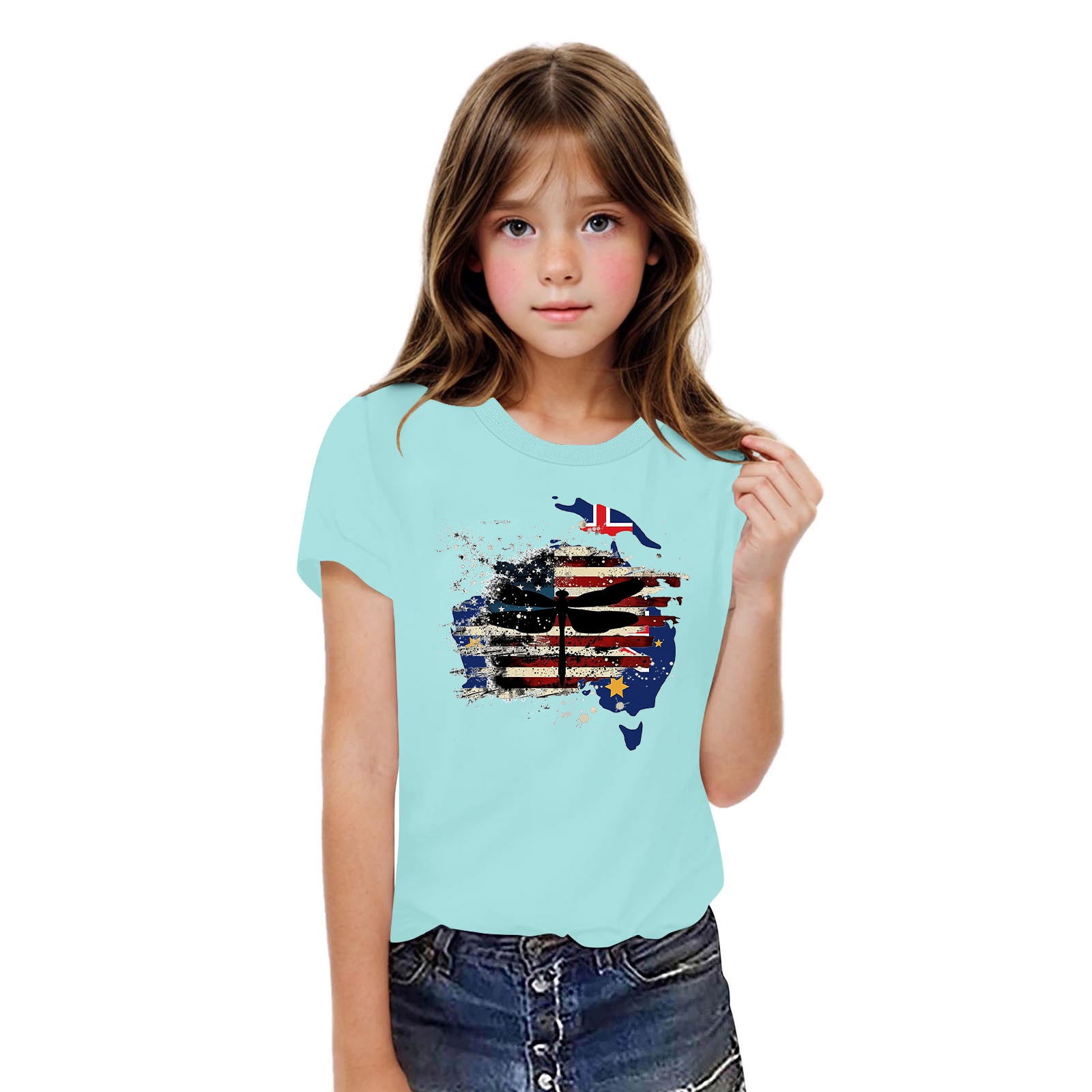 Frwgonr Girls American Flag T-shirts Boys American Flag Shirt Patriotic ...