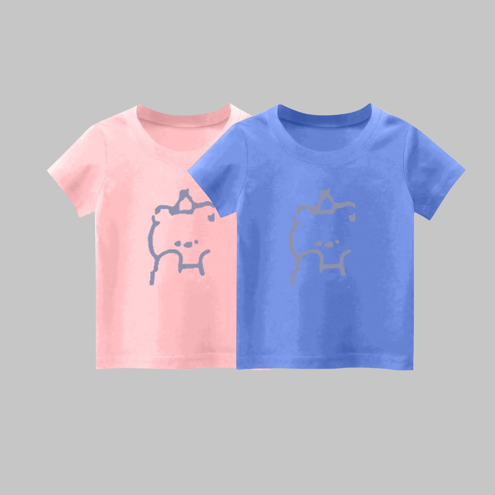 Frwgonr Graphic Tees for Boys Girls Pink 2-Pack Cute Graphic Tee Tops ...