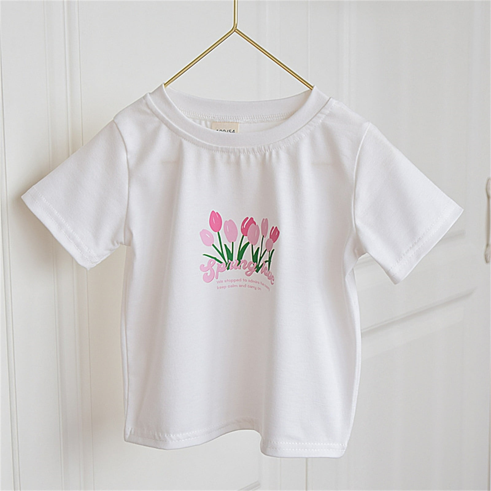 Frwgonr Kids Tops Girls Short Sleeve Tees Casual Graphic Crewneck ...