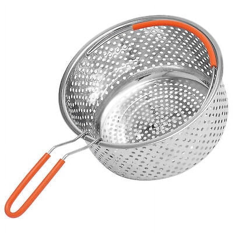 Fry Baskets & Handle Deep Fryer Strainer Blanching Basket, 20cm ...
