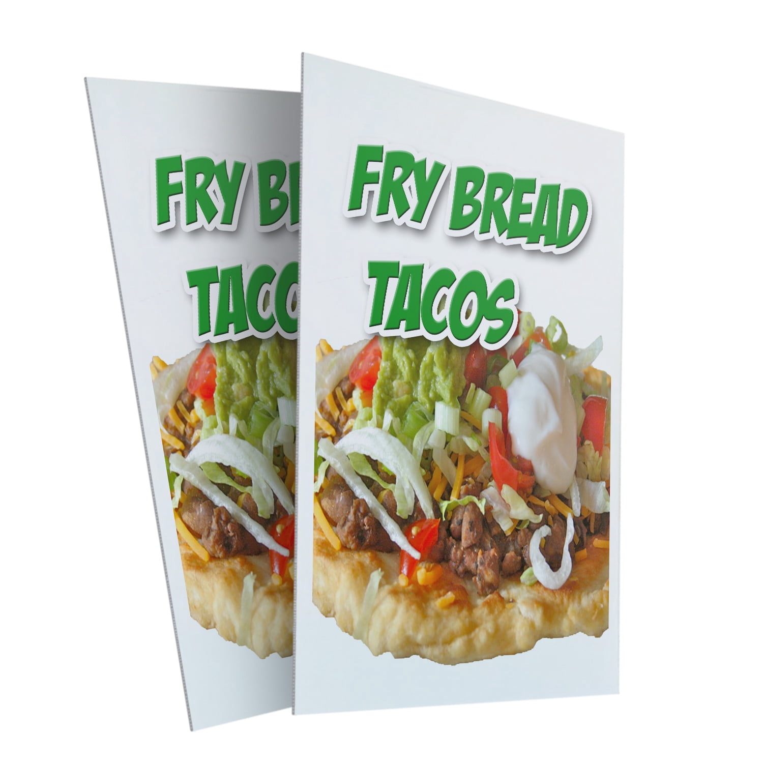 Fry Bread Tacos (2-PACK) 24" x 36" Plastic Signs | Sign Insert 4mm ...