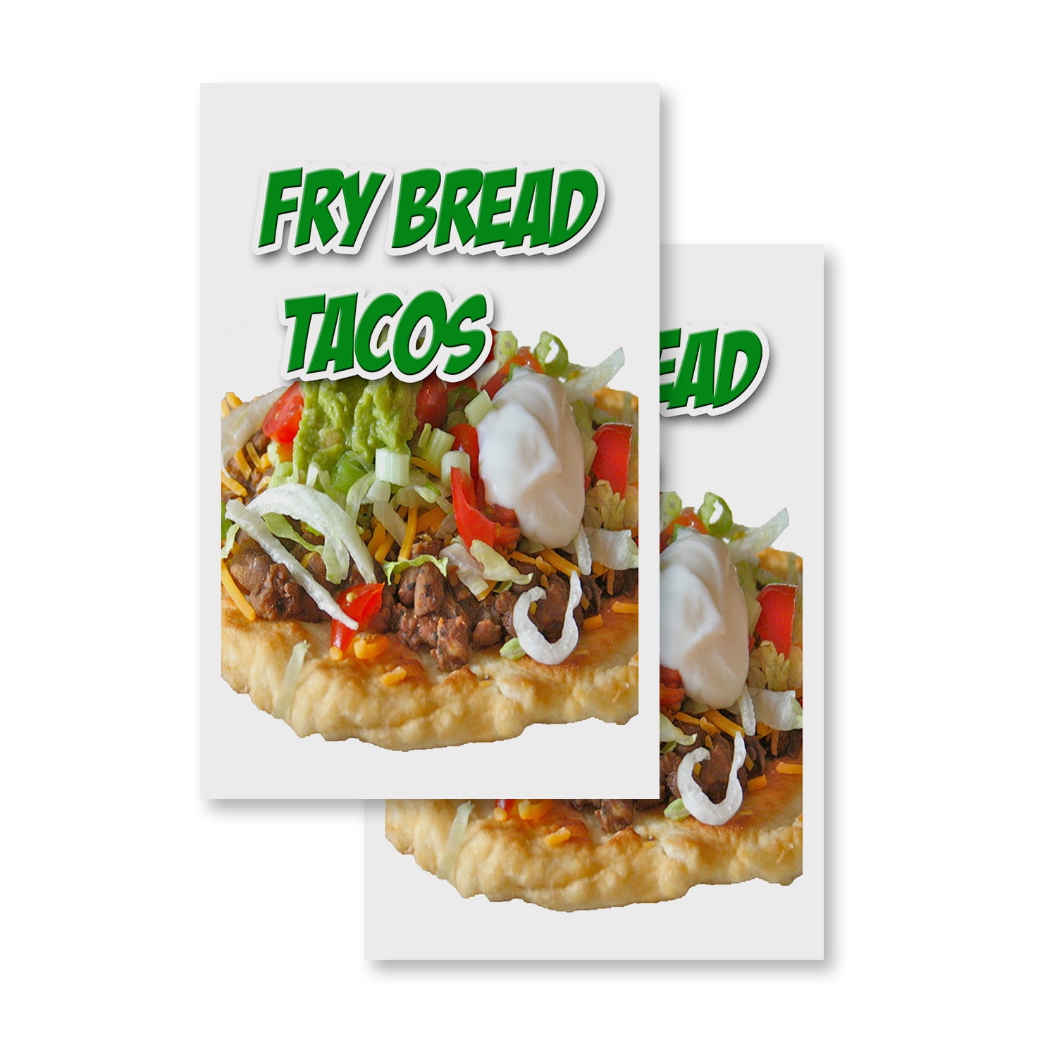 Fry Bread Tacos (2-PACK) 24" x 36" Vinyl Decals | Sign Insert Peel ...