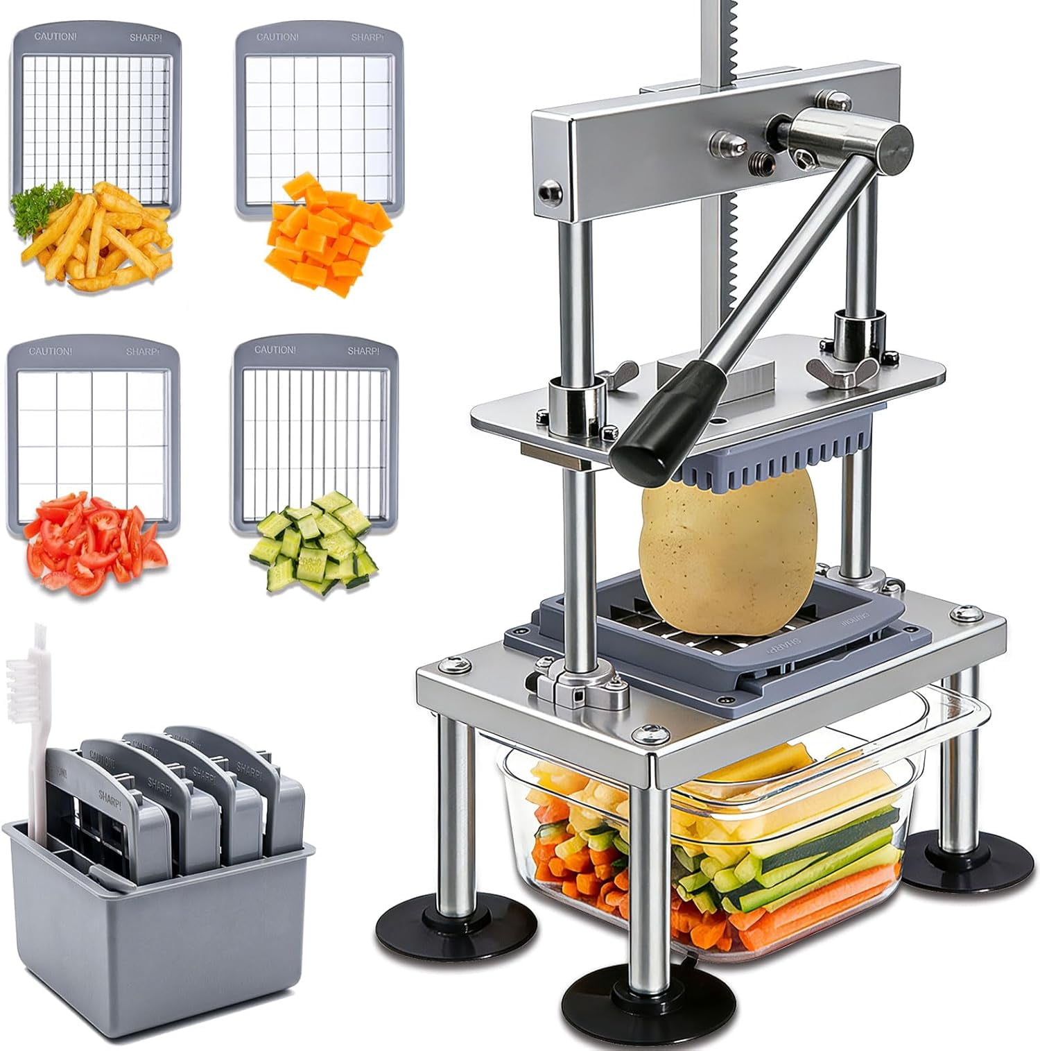 Fry , Commercial Vegetable Professional Stainless Onion Dicer With 4 ...