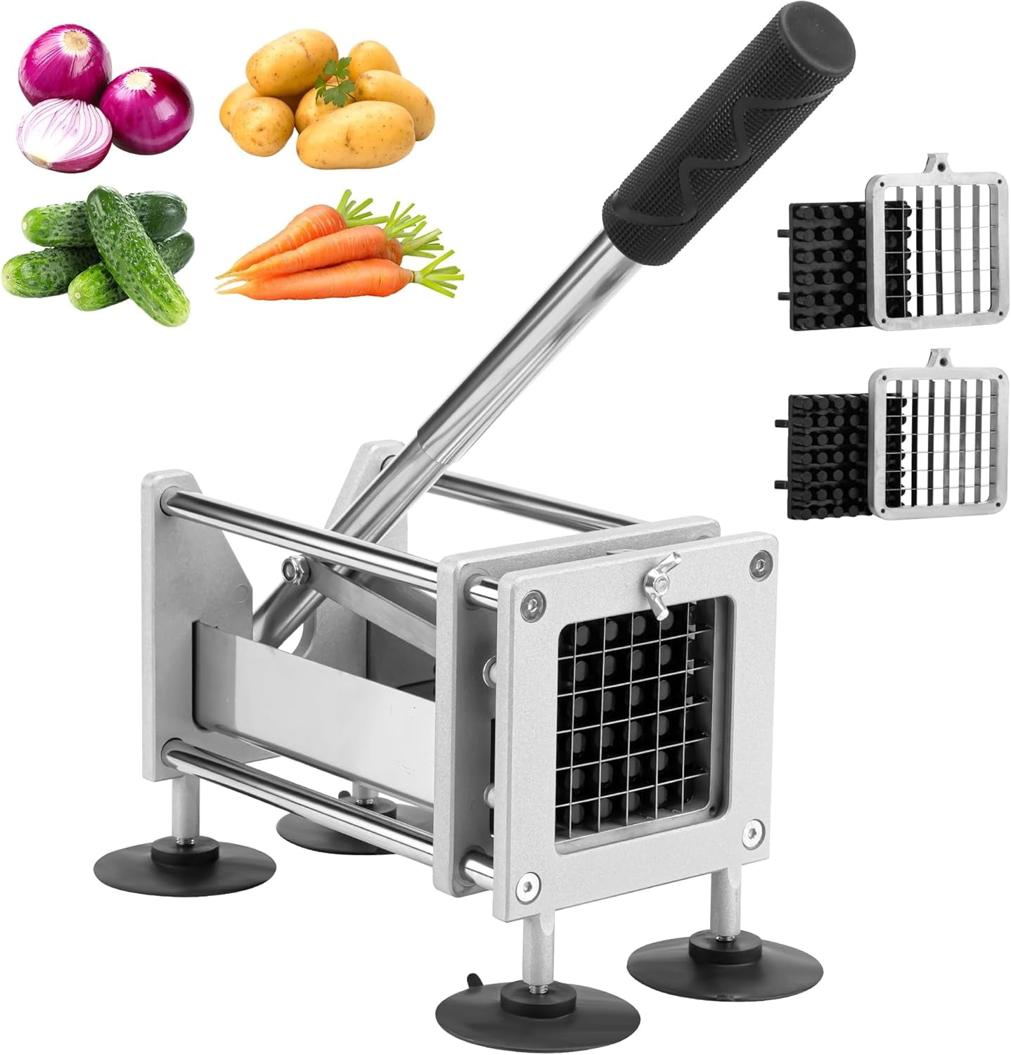 Fry Cutter Professional Stainless Steel Potato Cutter with 1/2 Inch and ...