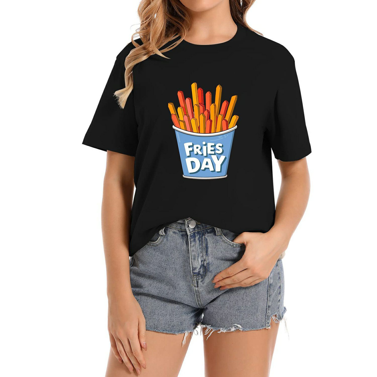 Fry Day Funny Woman Birthday Gift Shirts Black - Walmart.com