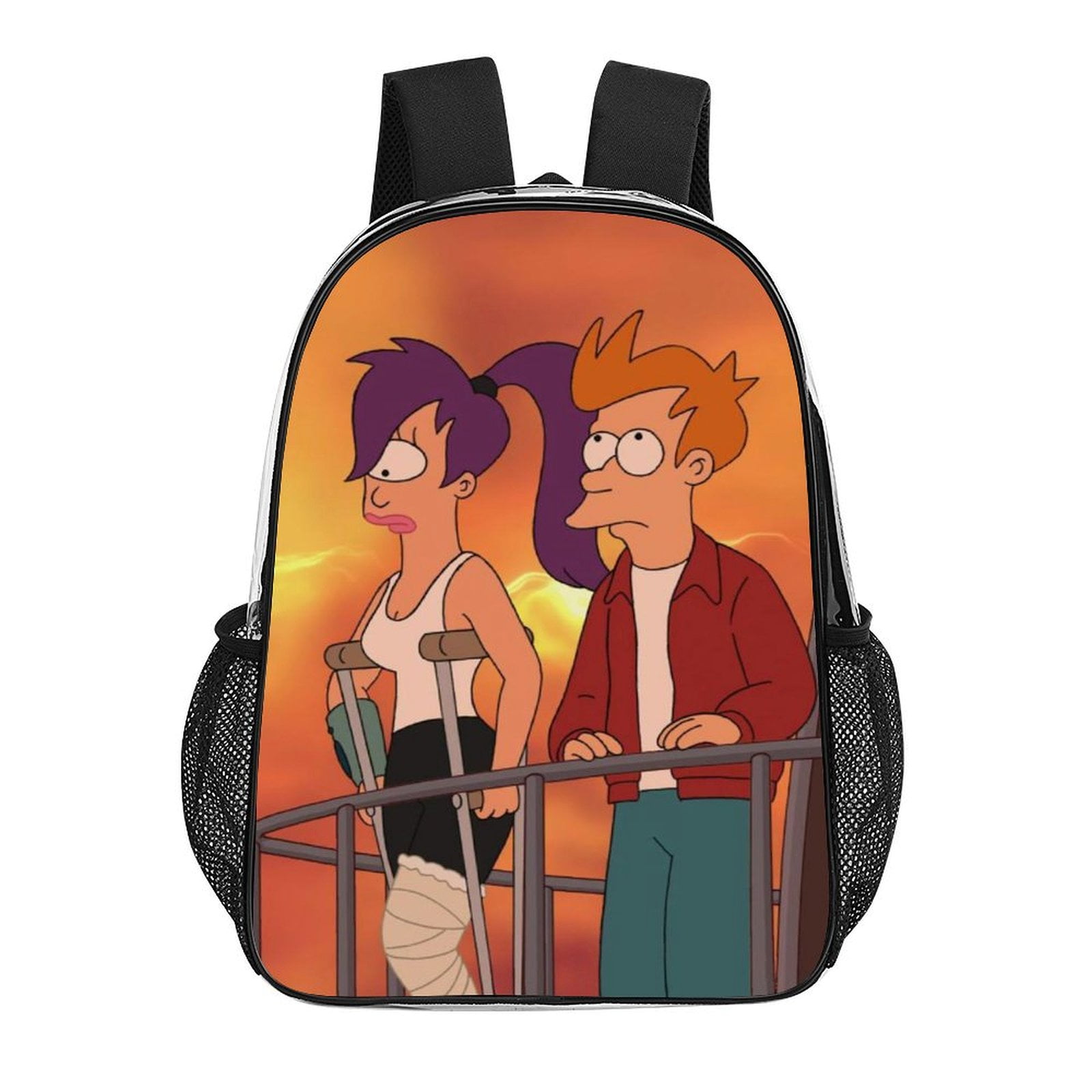 Fry Leela Futurama Clear Backpack 17 Inch Transparent Bag Laptop ...
