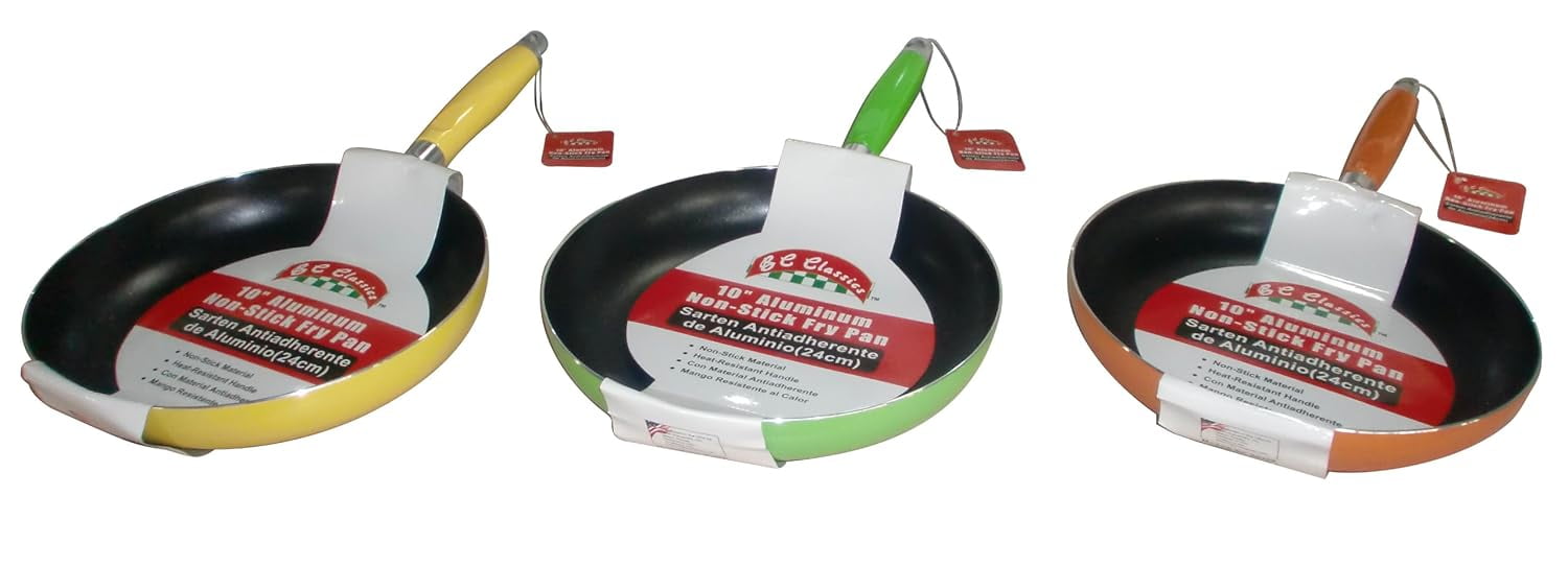 Fry Pan 10" Nonstick Assorted Colors (Yellow, Orange, Green) - Walmart.com