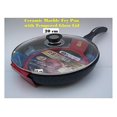 Fry Pan 20cm Non-Stick Ceramic Marble Coated Cast Aluminium with Lid ...