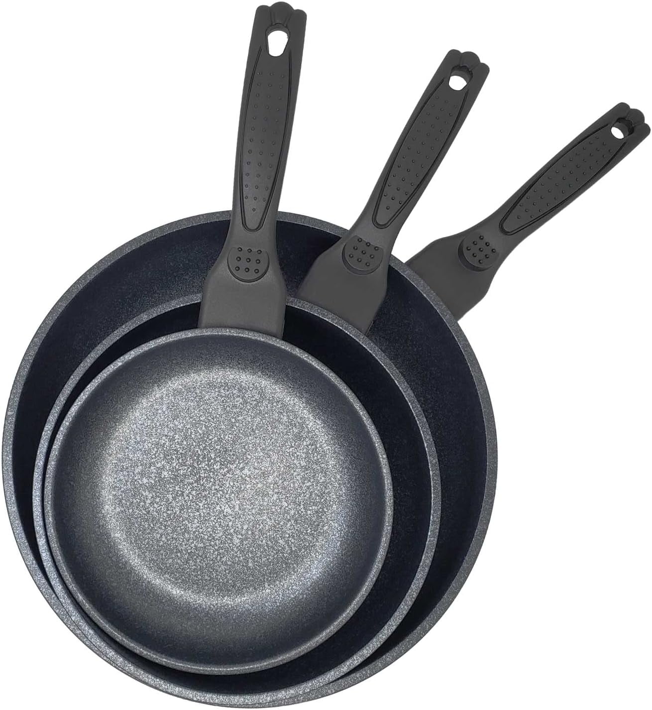 Fry Pan Skillet Nonstick Marble Ceramic Set 8, 10, and 12 Inch Frying ...