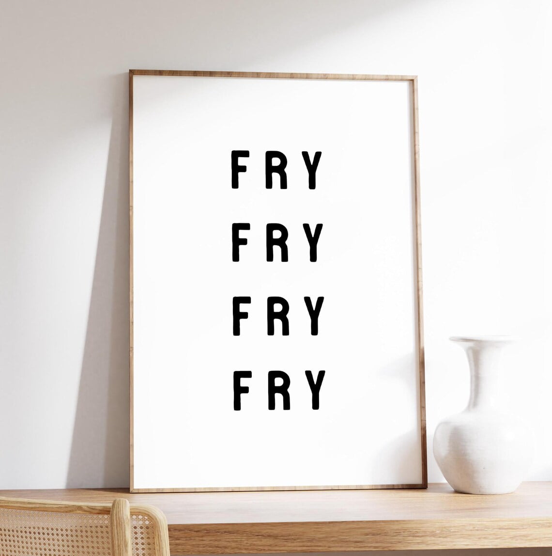 Fry Typography Print, Food Lover Kitchen Decor, Kitchen Word Art ...