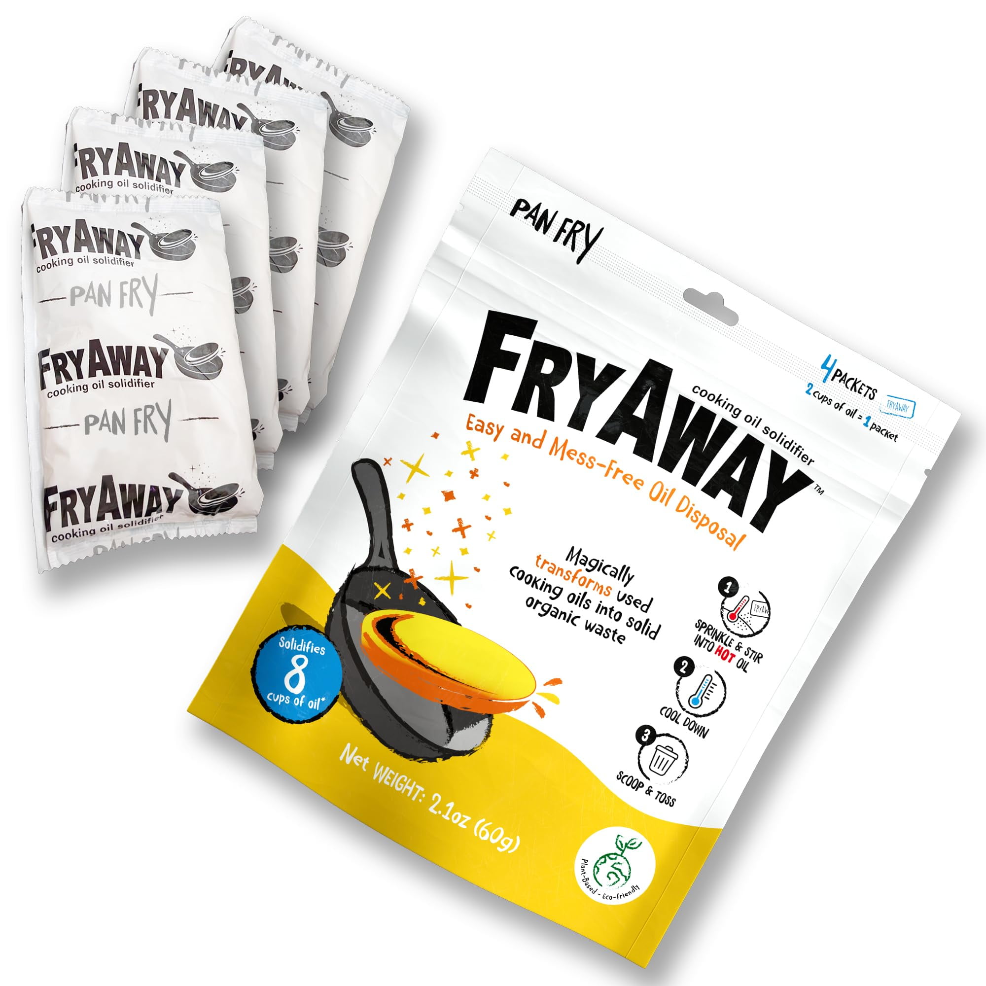 FryAway Cooking Oil Solidifier, Vegetable/Canola Oil AIS1 Hardener for ...