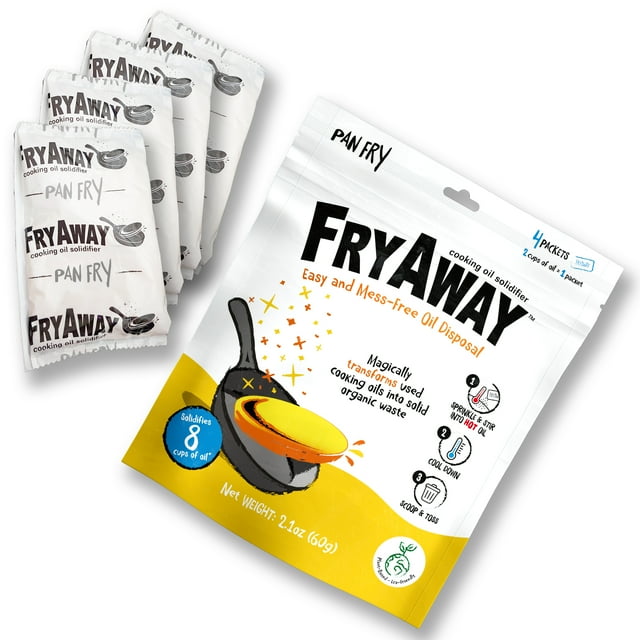 FryAway Pan Fry Cooking Oil Solidifier, 100% Plant-Based, Non-Toxic ...