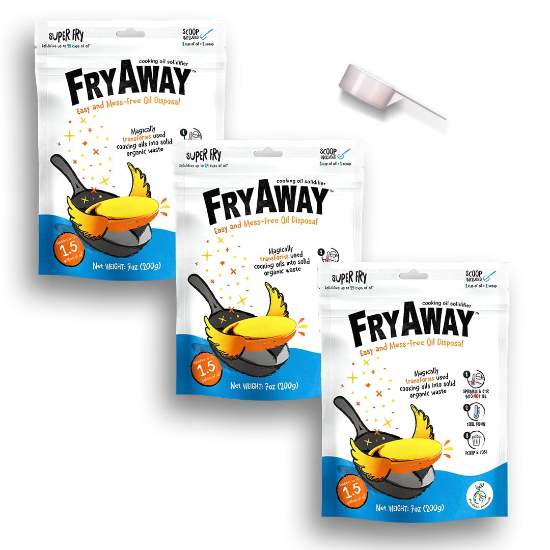 FryAway Super Fry Cooking OLF24 Oil Solidifier, Super Solidifies 4.5 ...