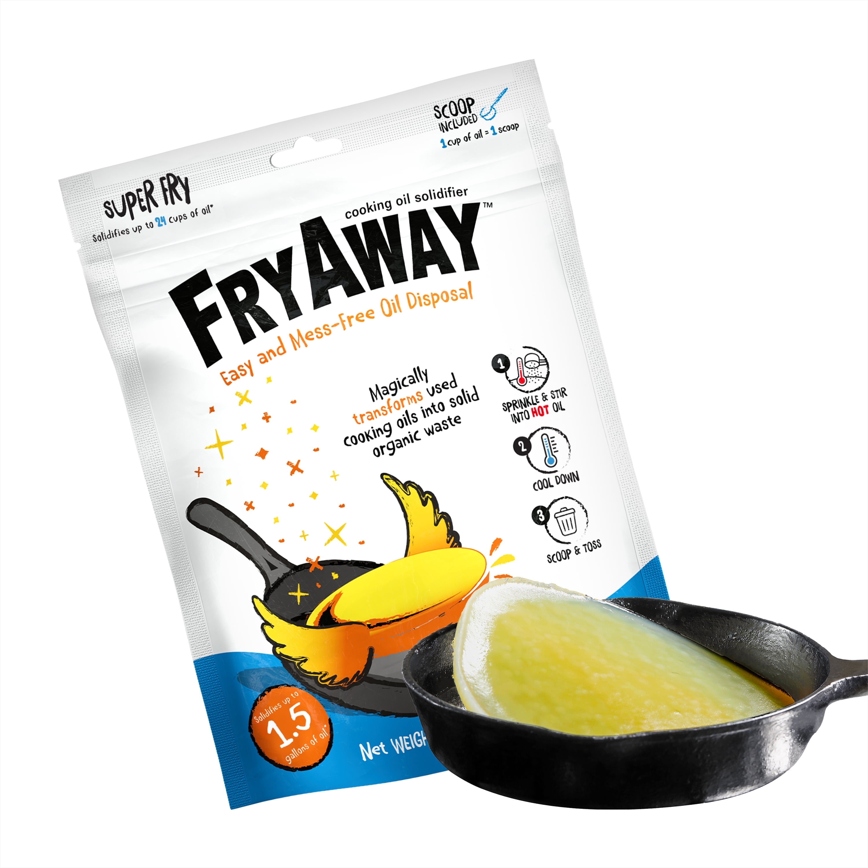 FryAway Cooking Oil Solidifier 7 oz Eco-Friendly Biodegradable Oil ...