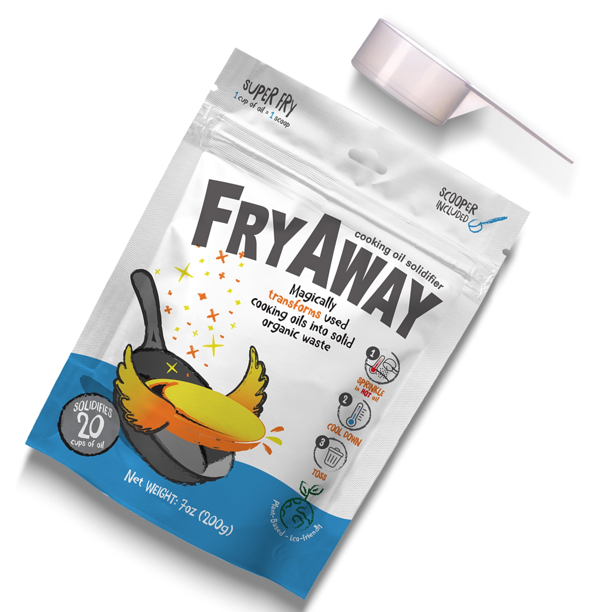 FryAway Super Fry Waste Cooking Oil Solidifier Powder, 100% Plant-Based ...