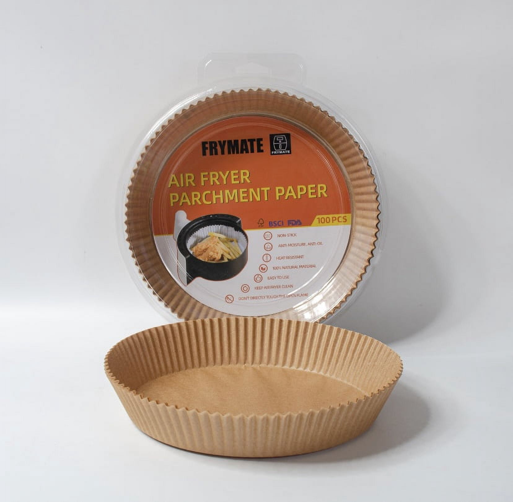 FryMate Air Fryer Liners, 6.3 Inch Disposable Round Parchment Paper ...