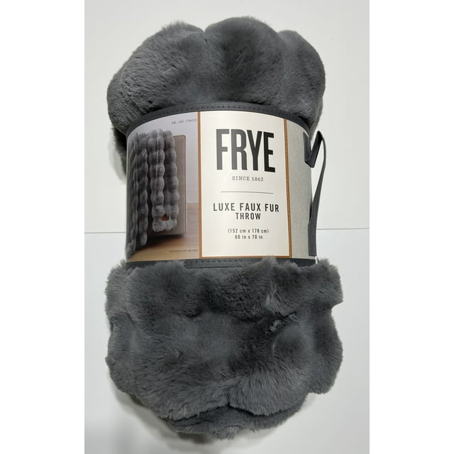 Frye Luxe Faux Fur Throw Blanket (60 in X 70 in) Gray - Walmart.com