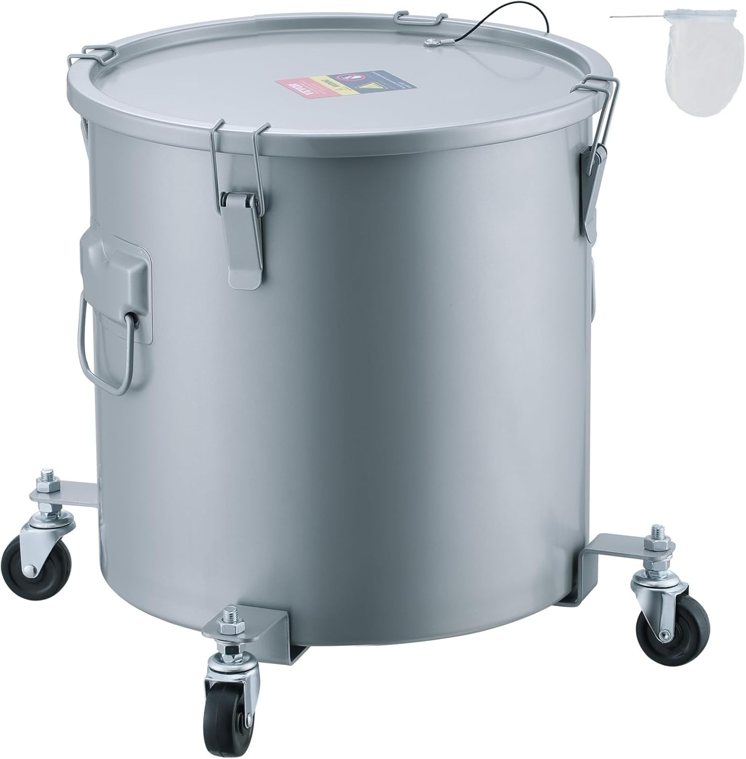Fryer Grease Bucket, 8 Gal Oil Disposal Caddy with Caster Base, Carbon ...