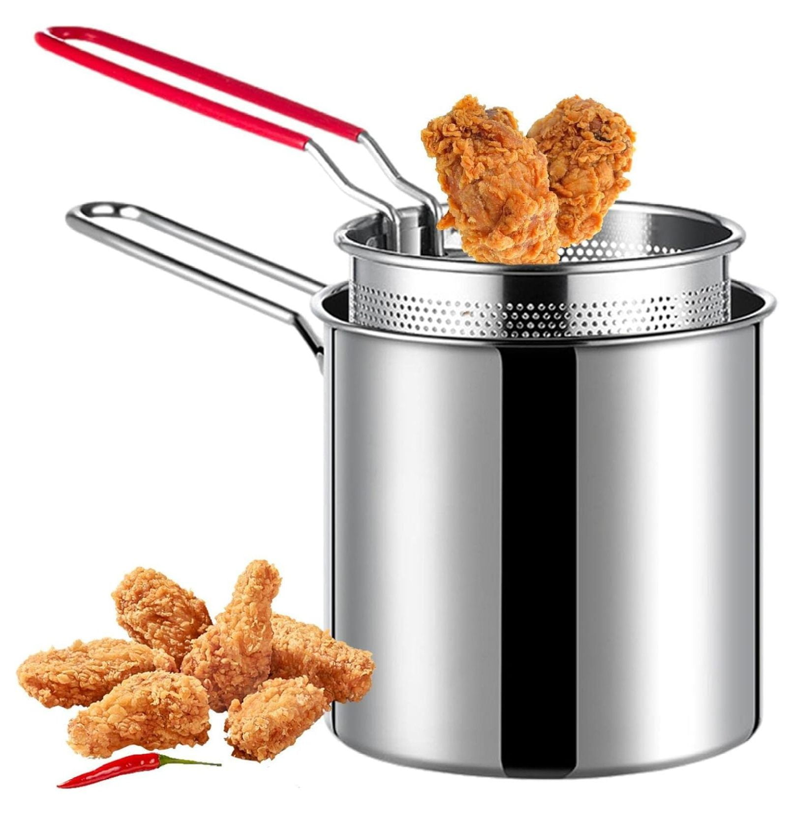 Fryer Pot - Stainless Steel Fry Pot Features Heavy Welded Handle ...