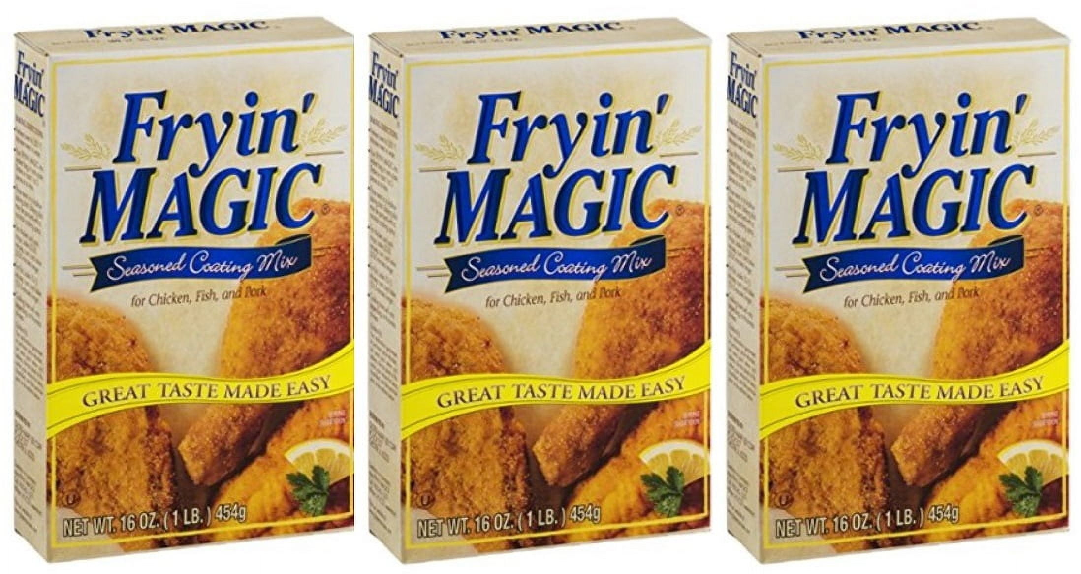 Fryin' Magic Seasoned Coating Mix, 16 Oz, 3 Boxes, for Chicken, Fish ...