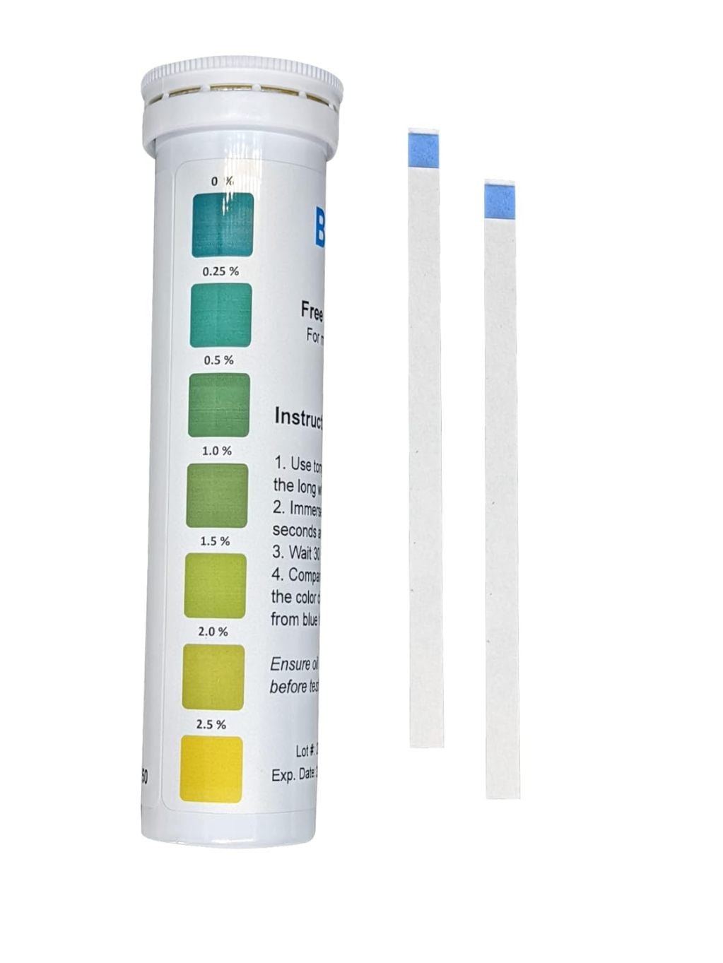 Frying Oil Quality Test Strips, Low Range Free Fatty Acid (FFA) 2.5% ...