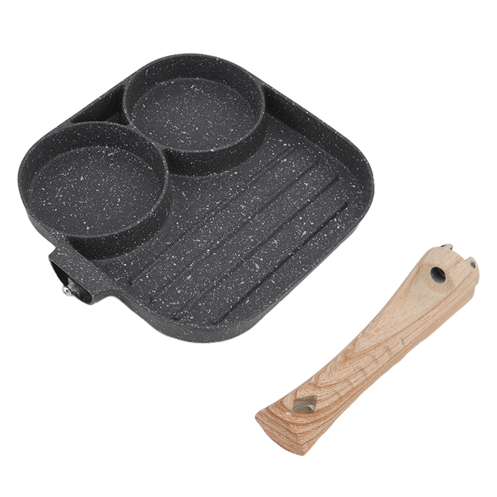 Frying Pan Aluminum Alloy 2 in 1 Divided Frying Grill Pan Fried Egg ...