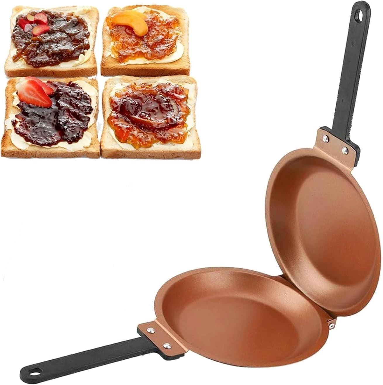 Frying Pan, Double Side Frying Pan Non-stick Flip Folding Frying Pan ...