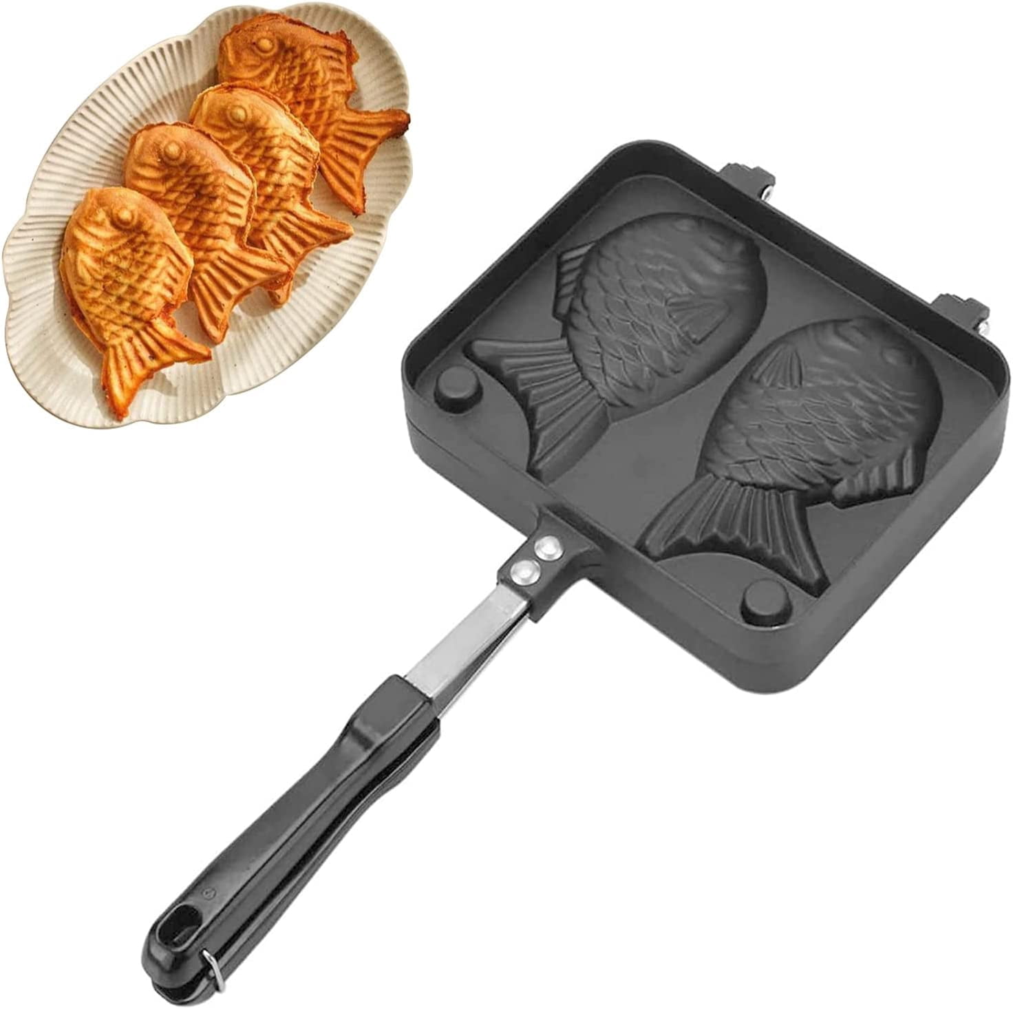 Frying Pan, Double-Sided Non-Stick Frying Pan Aluminum Dessert Mold 2 ...
