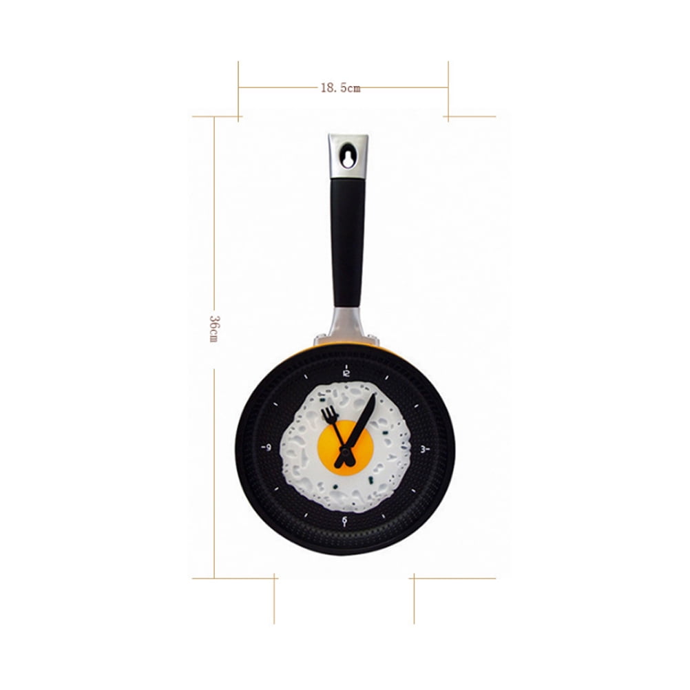 Frying Pan Egg Omelet Modern Design Wall Clock Home Decor (NO Battery ...