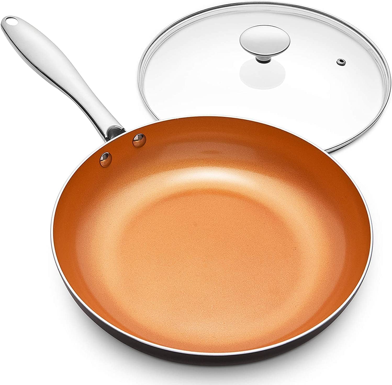 Frying Pan with Lid, Nonstick 8 Inch Frying Pan with Ceramic Titanium ...