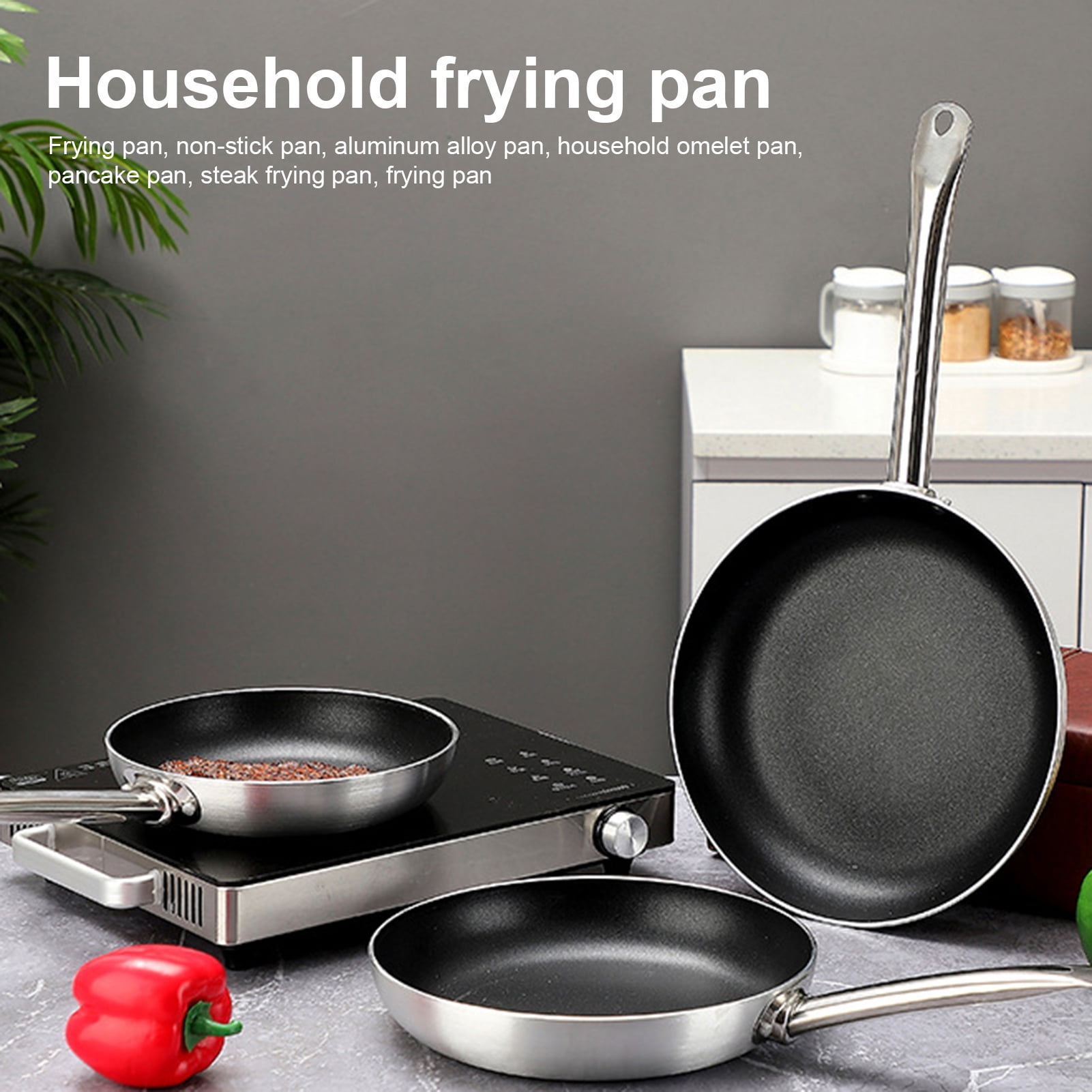 Frying Pan Non-stick Coating Heat-resistant Cooking Ergonomically ...