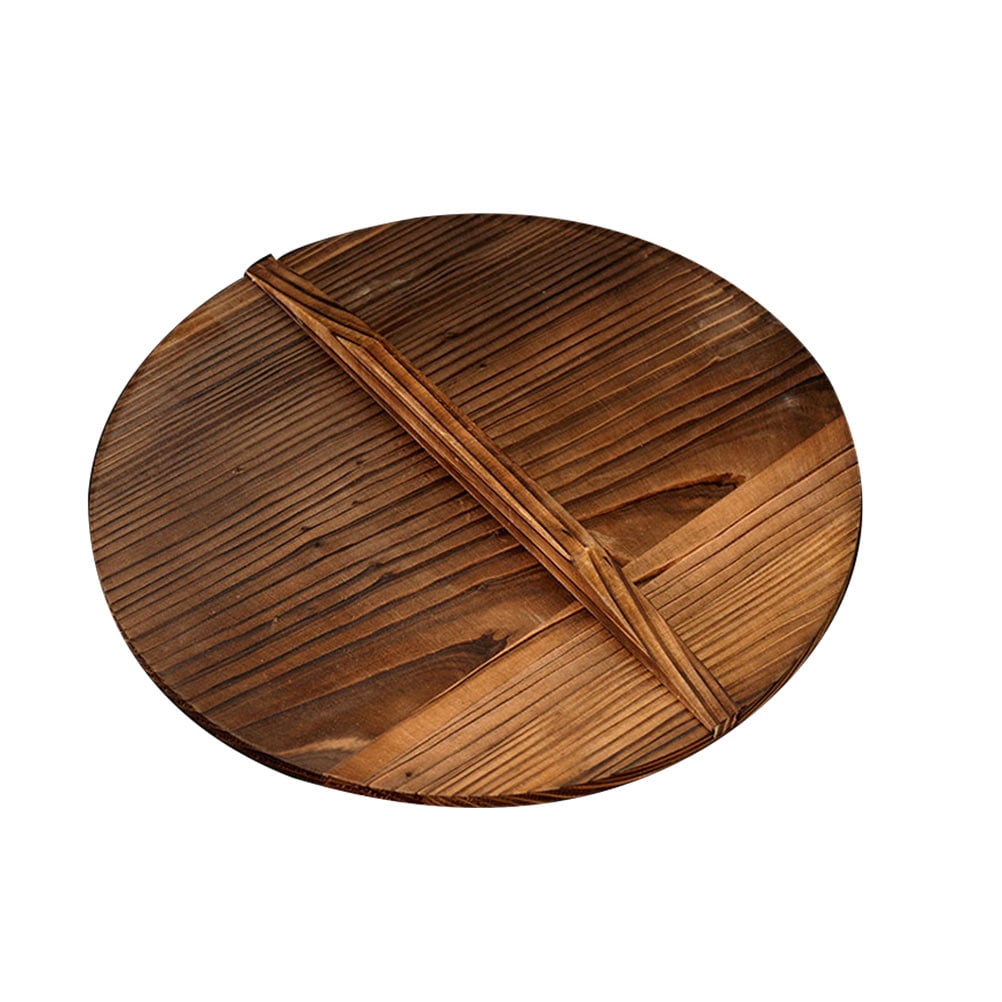 VERDANVERSE Frying Pan Cover Anti Overflow Lid Natural Wood 1Pc for ...