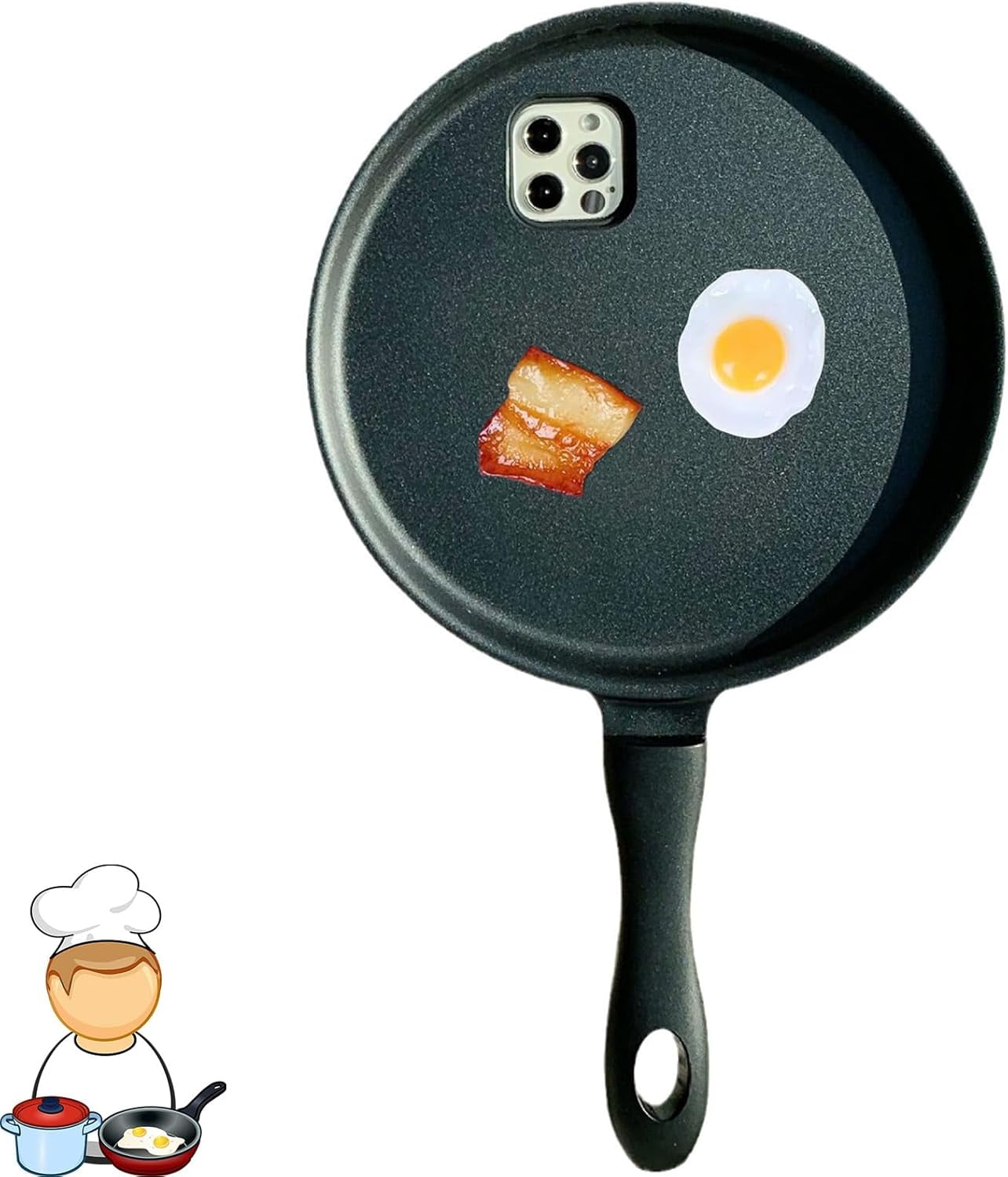 Frying Pan Phone Case, Funny Fried Egg Pan Phone Case, Weird Halloween ...