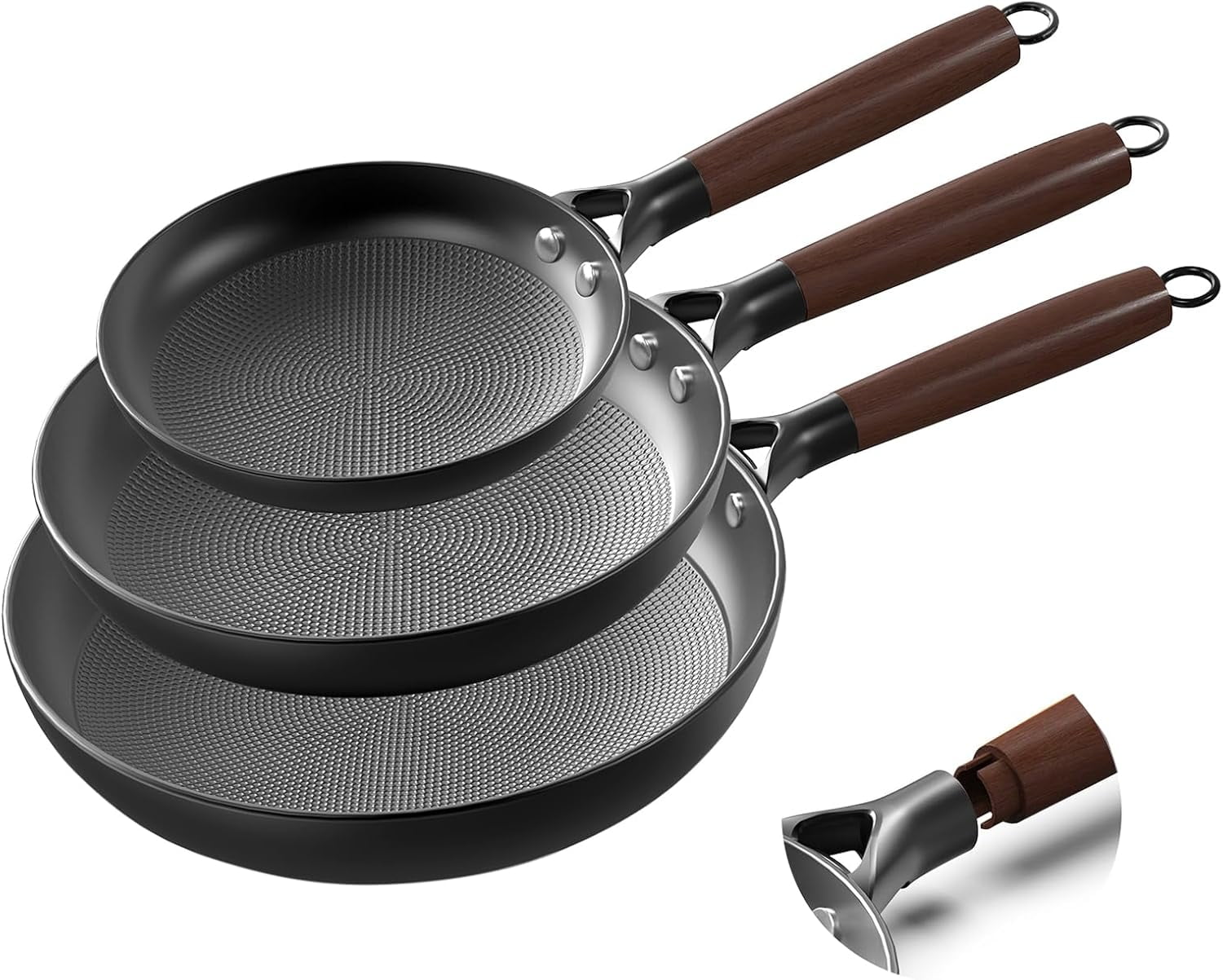 Frying Pan Set-3 Piece,8 Inch 10 Inch 12 Inch Pans Set Nonstick with ...