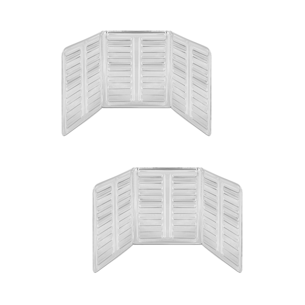 Frying Pan Splatter Guard 2 PCS Barrier Safety Mask Gas Cooker Aluminum ...