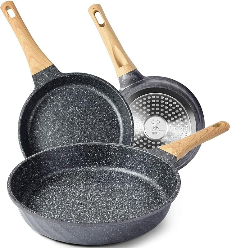Frying Pans Nonstick, Induct Frying Pan Set Granite let Pans for ...