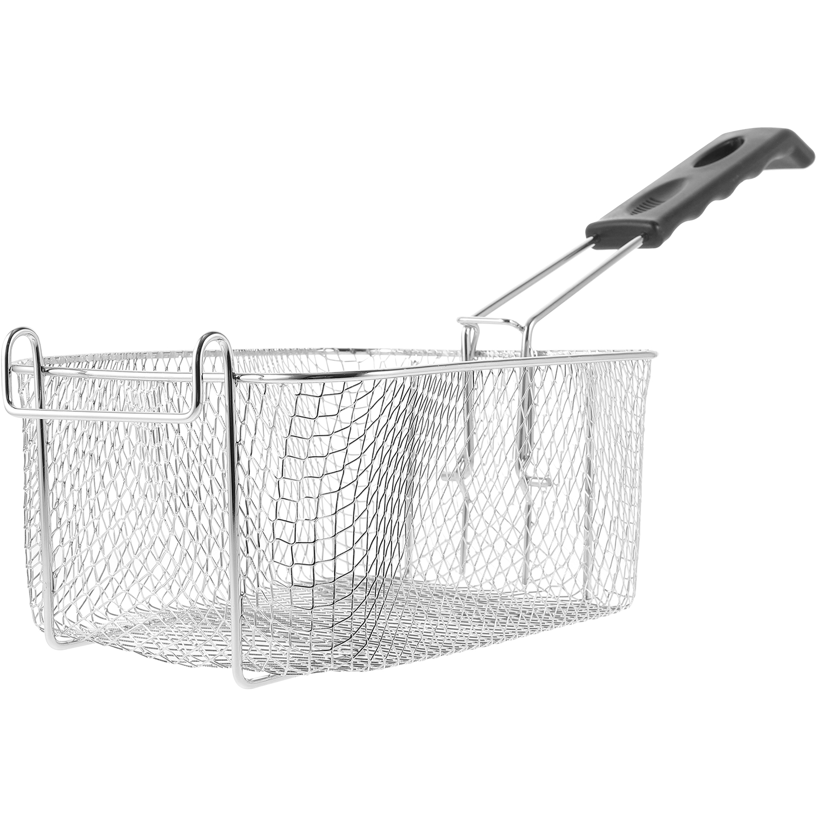 Frying Tool Wire Mesh Basket Deep Grease Holder for Kitchen Fine Silver ...