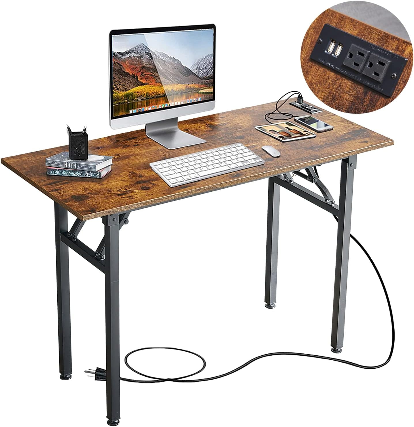 Frylr Foldable Desk 31.5'',Small Desks for Small Spaces with Power ...
