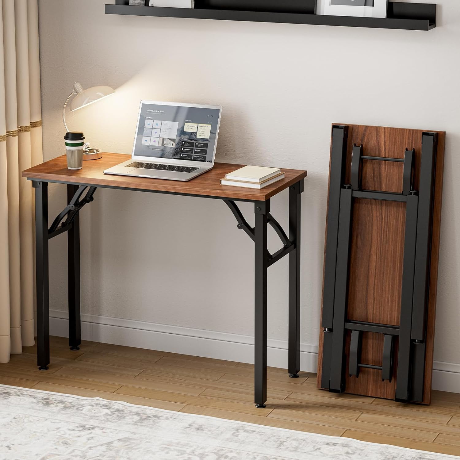 Frylr Small Folding Computer Desk – Portable 35.8 Inch Foldable Laptop ...