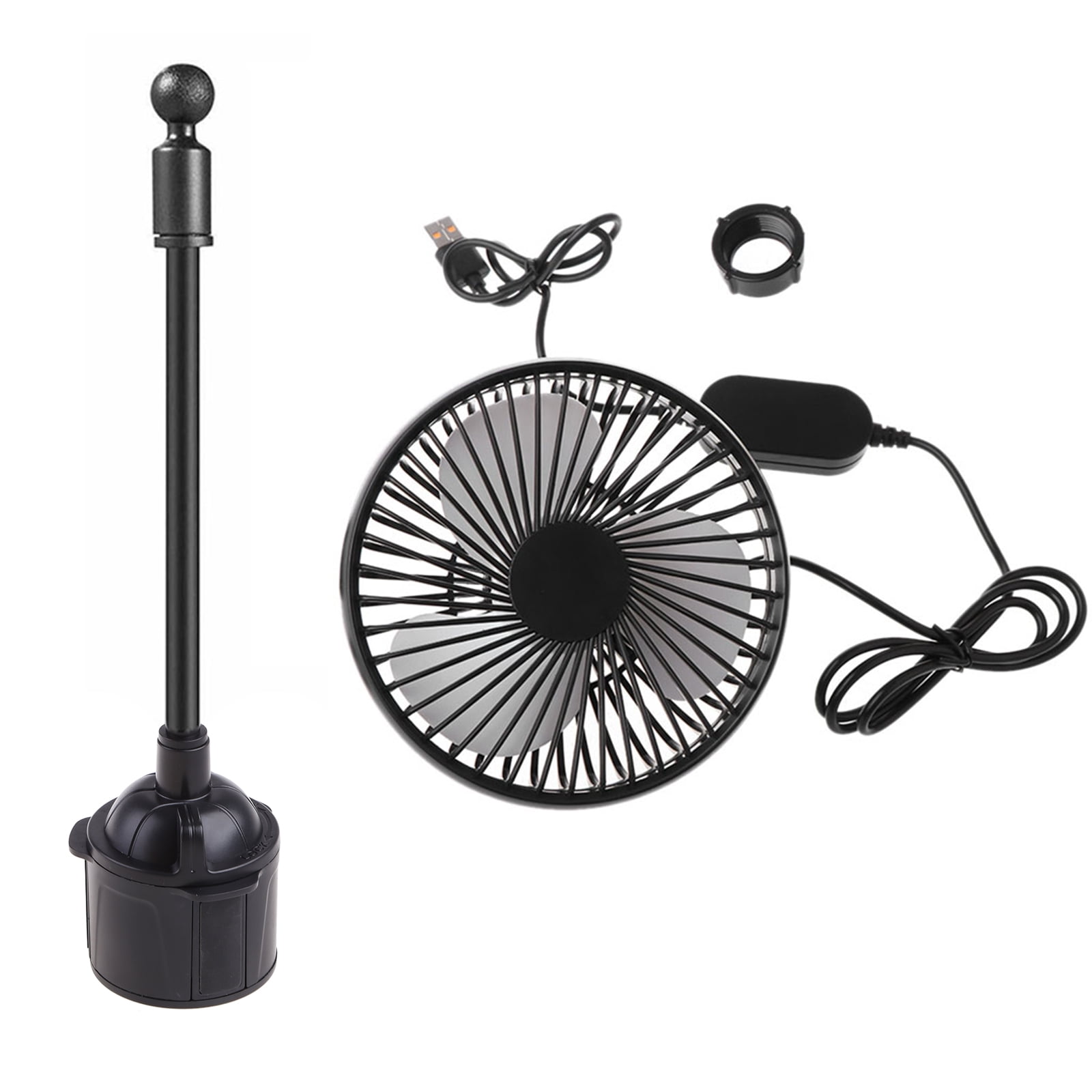 Fryzzolum 5V Car Cup Holder Fan Adjustable Gooseneck Cup 3 Speed ...