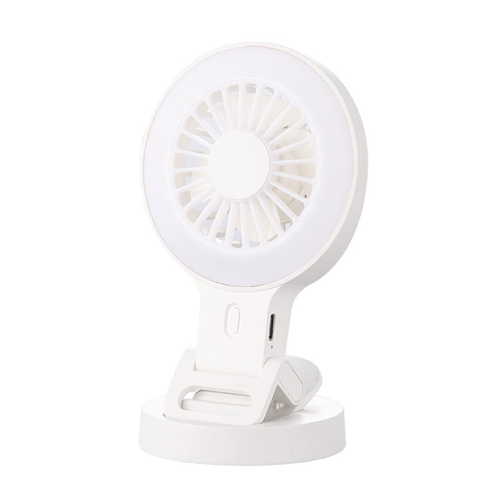 Fryzzolum Rechargeable Clip On Fan with Adjustable Angles and LED Light ...
