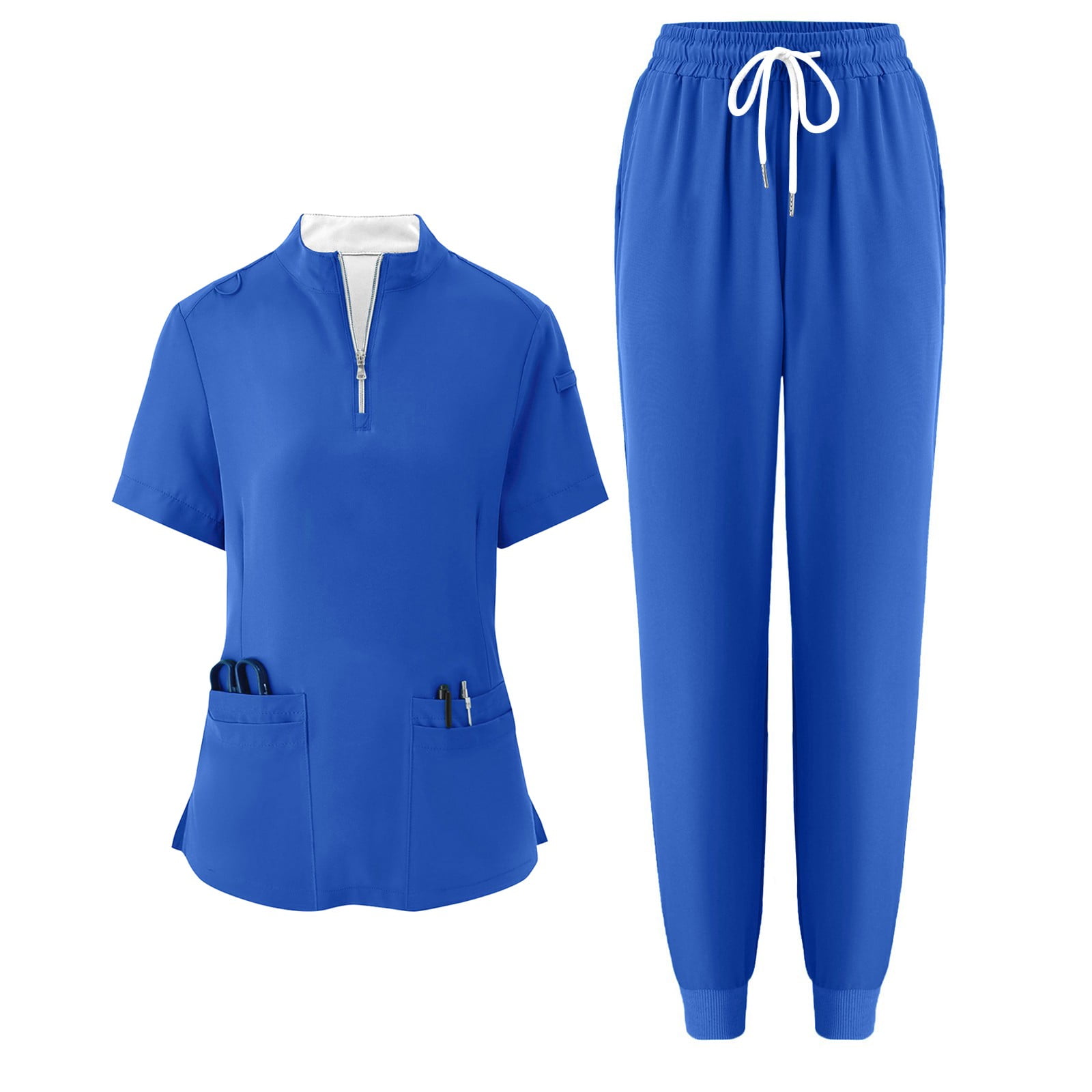 FrzhBrz Comfortable Scrub Sets for Women Nursing Womens Scrubs V Neck ...
