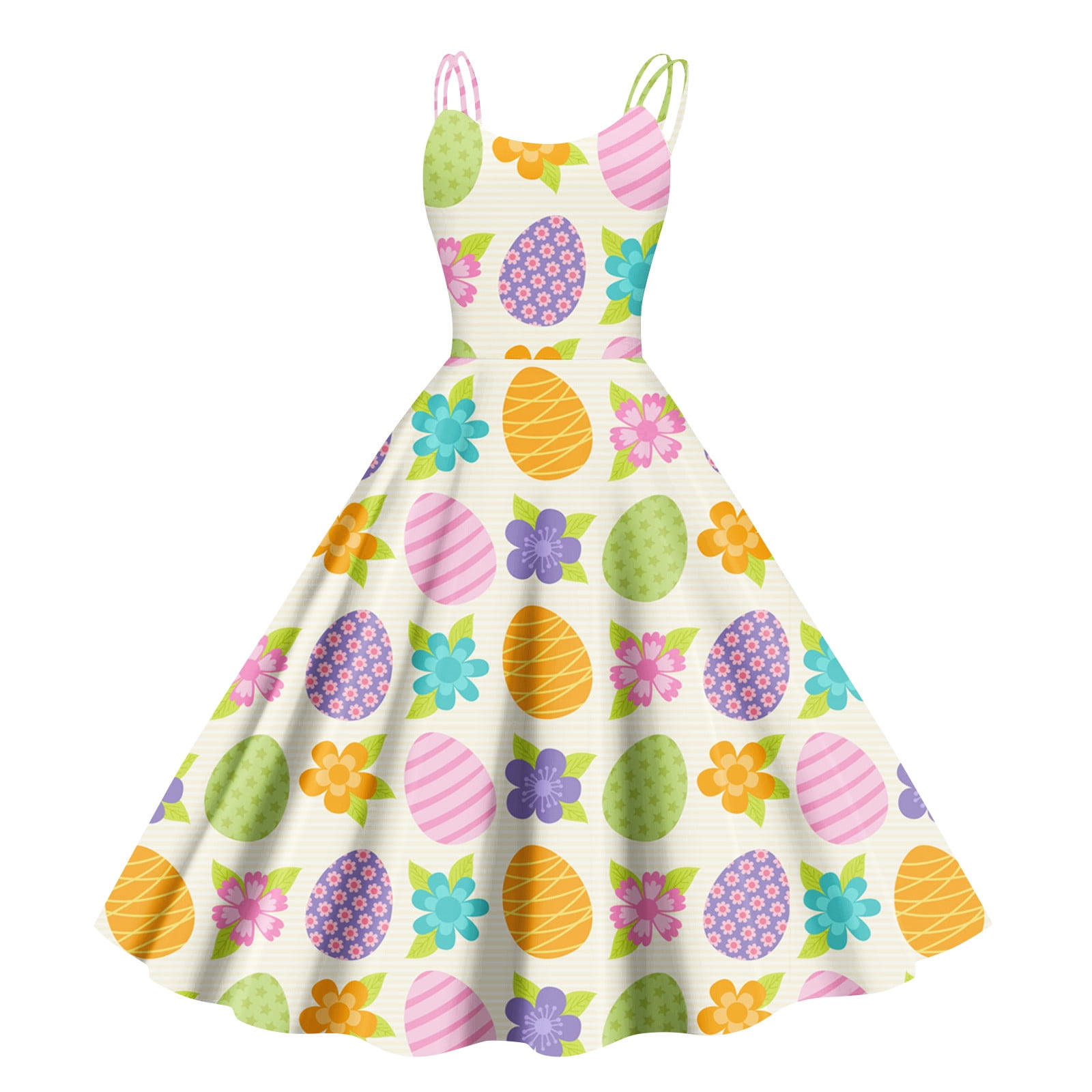 FrzhBrz Easter Dresses for Women Flowy Sleeveless Long Dresses for ...